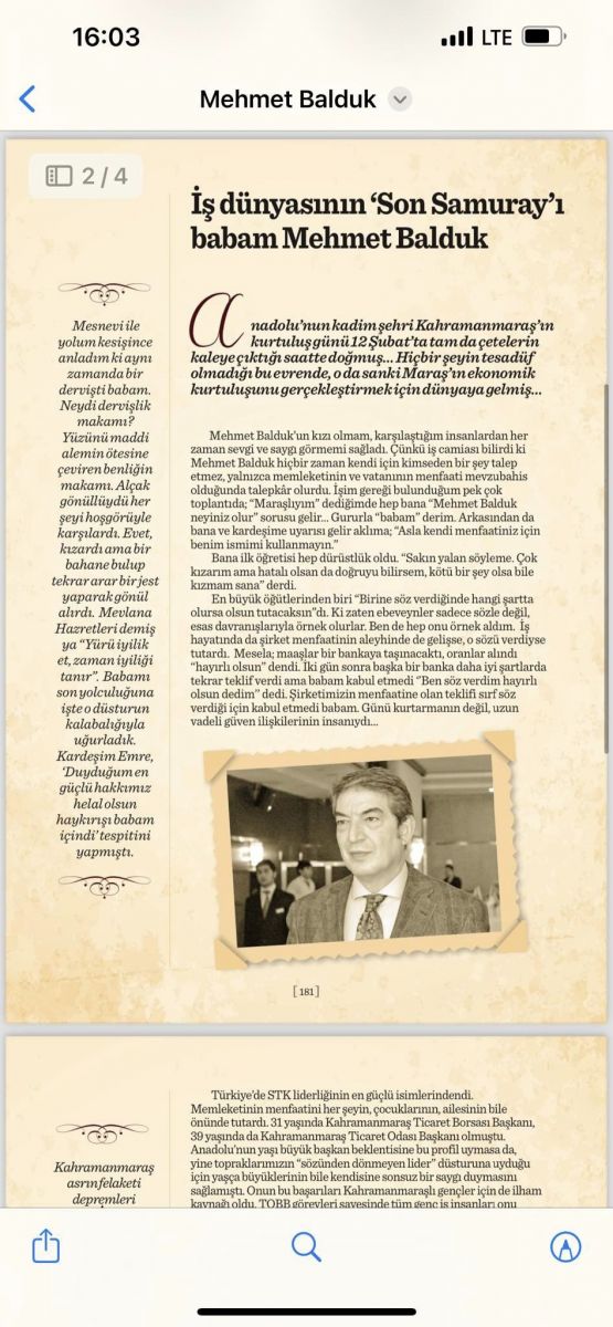 NAZLI CEYLAN BALDUK KURTUL’DAN MEHMET BALDUK’A - GÜNDEM - Kahramanmaraş ...